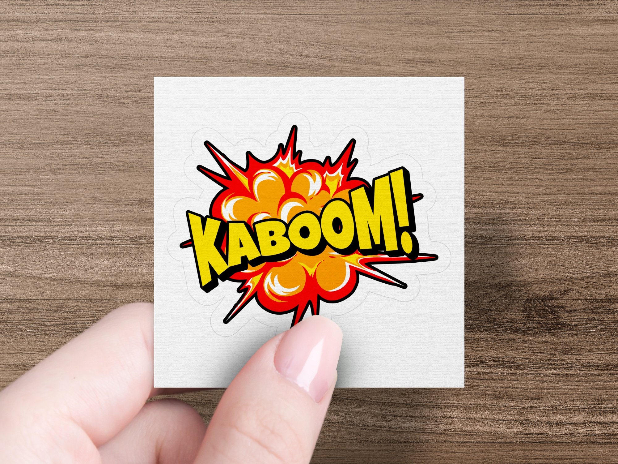Comic Style Kaboom Sticker, Sticker for Laptop, Sticker for Water ...