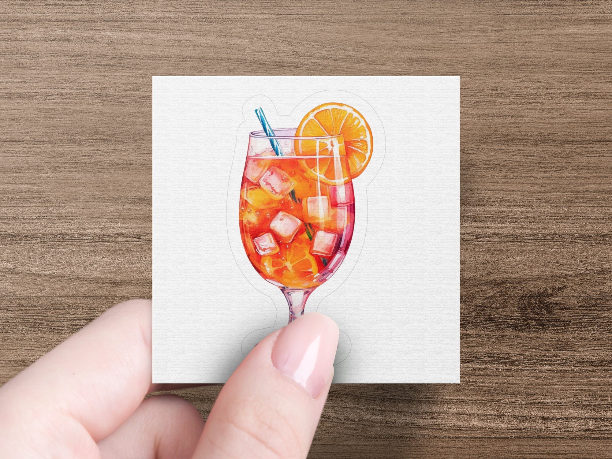 Watercolor Aperol Spritz Sticker - Cocktail Sticker - Drink Sticker - Etsy