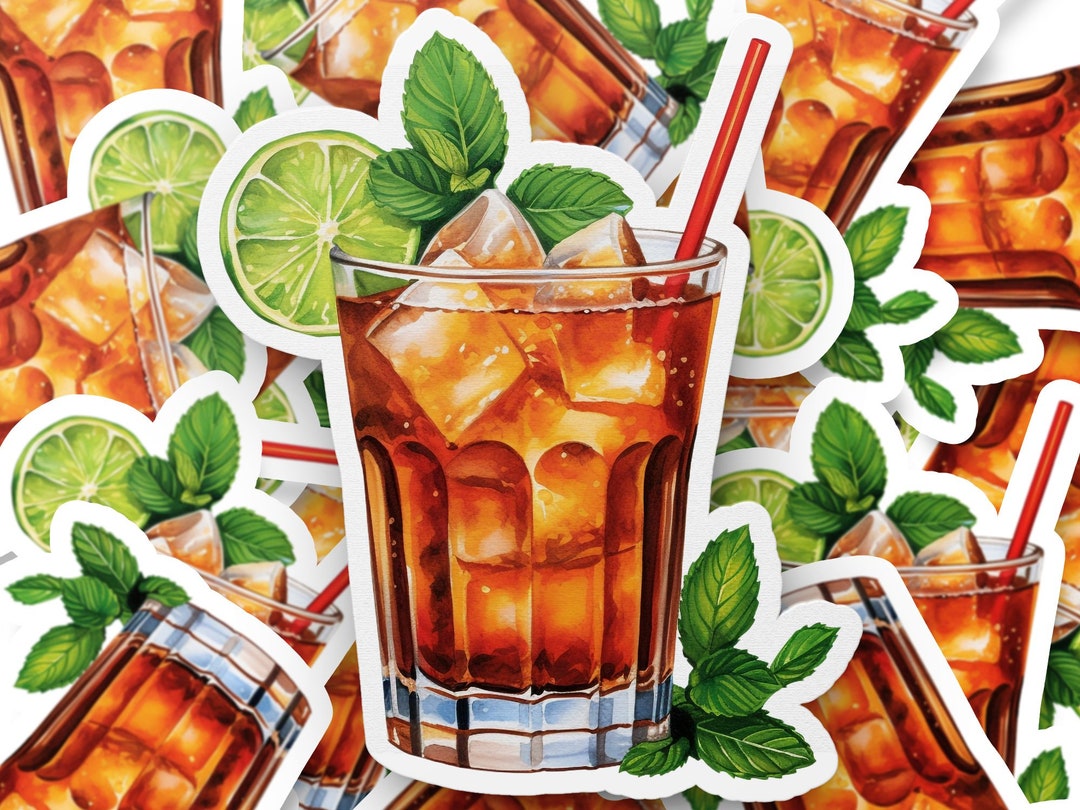 Mai Tai Cocktail Sticker - Tropical Drink Vinyl Decal for Laptops Water ...