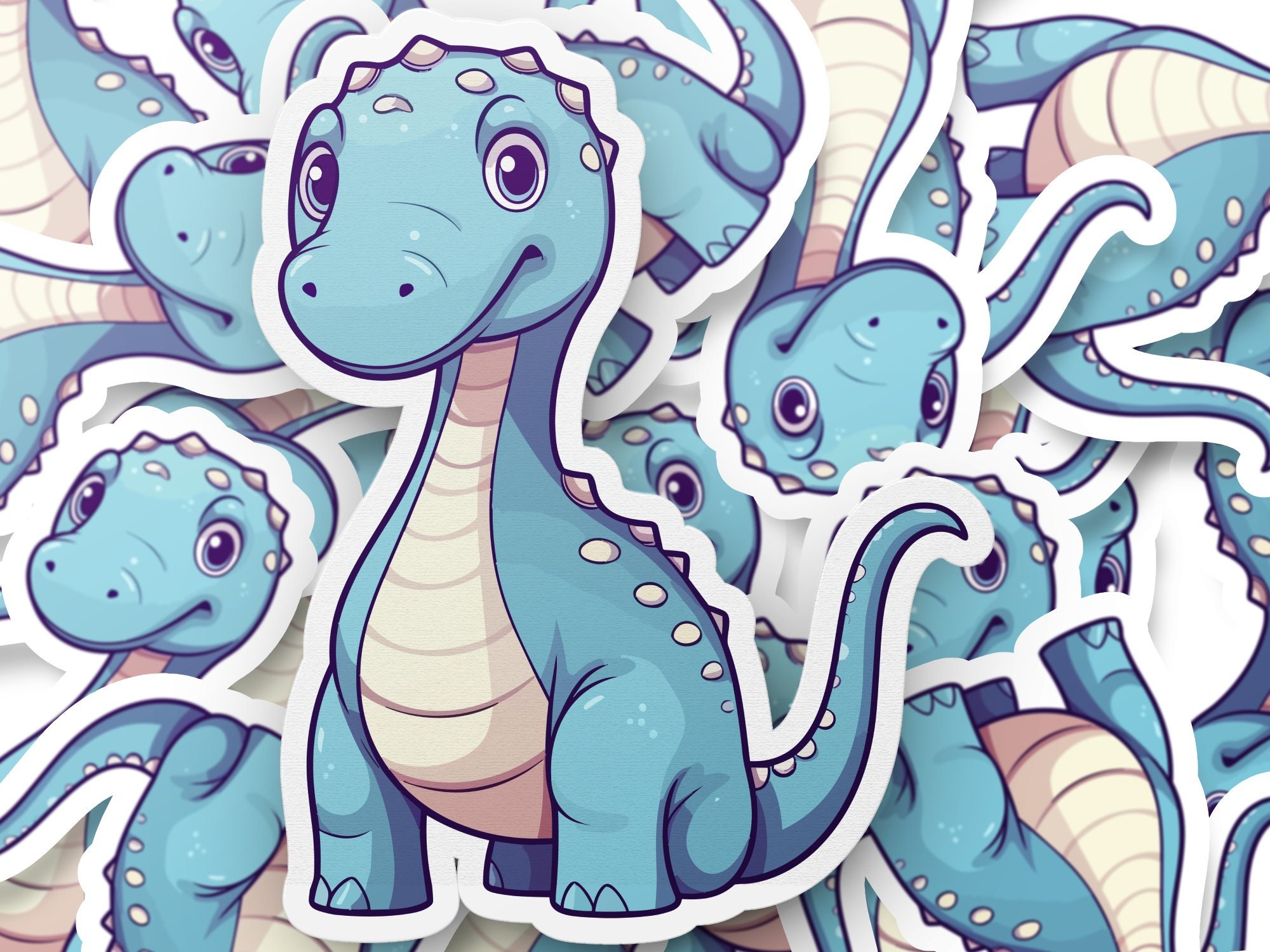 Cute Kawaii Brachiosaurus Sticker Cute Dinosaur Sticker for Laptops ...