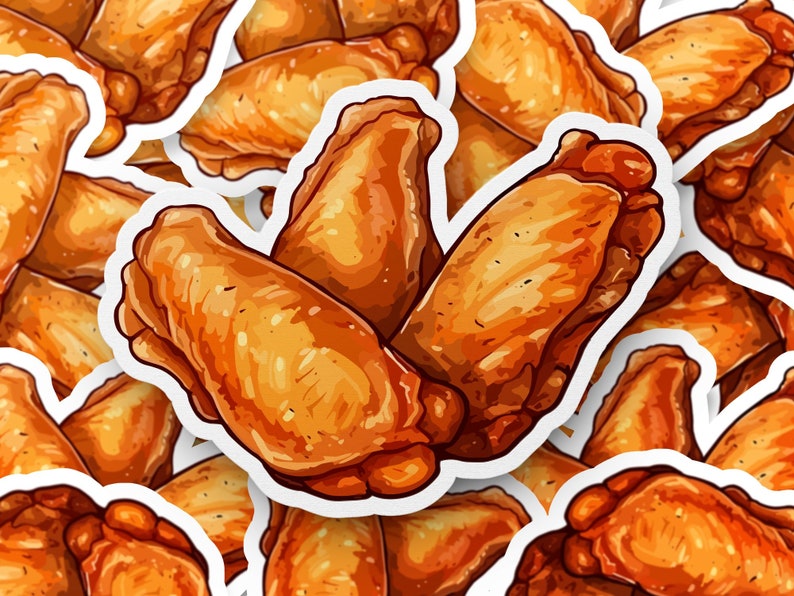 Chicken Wing Sticker - Fun and Whimsical Decal for Lovers of Fried ...