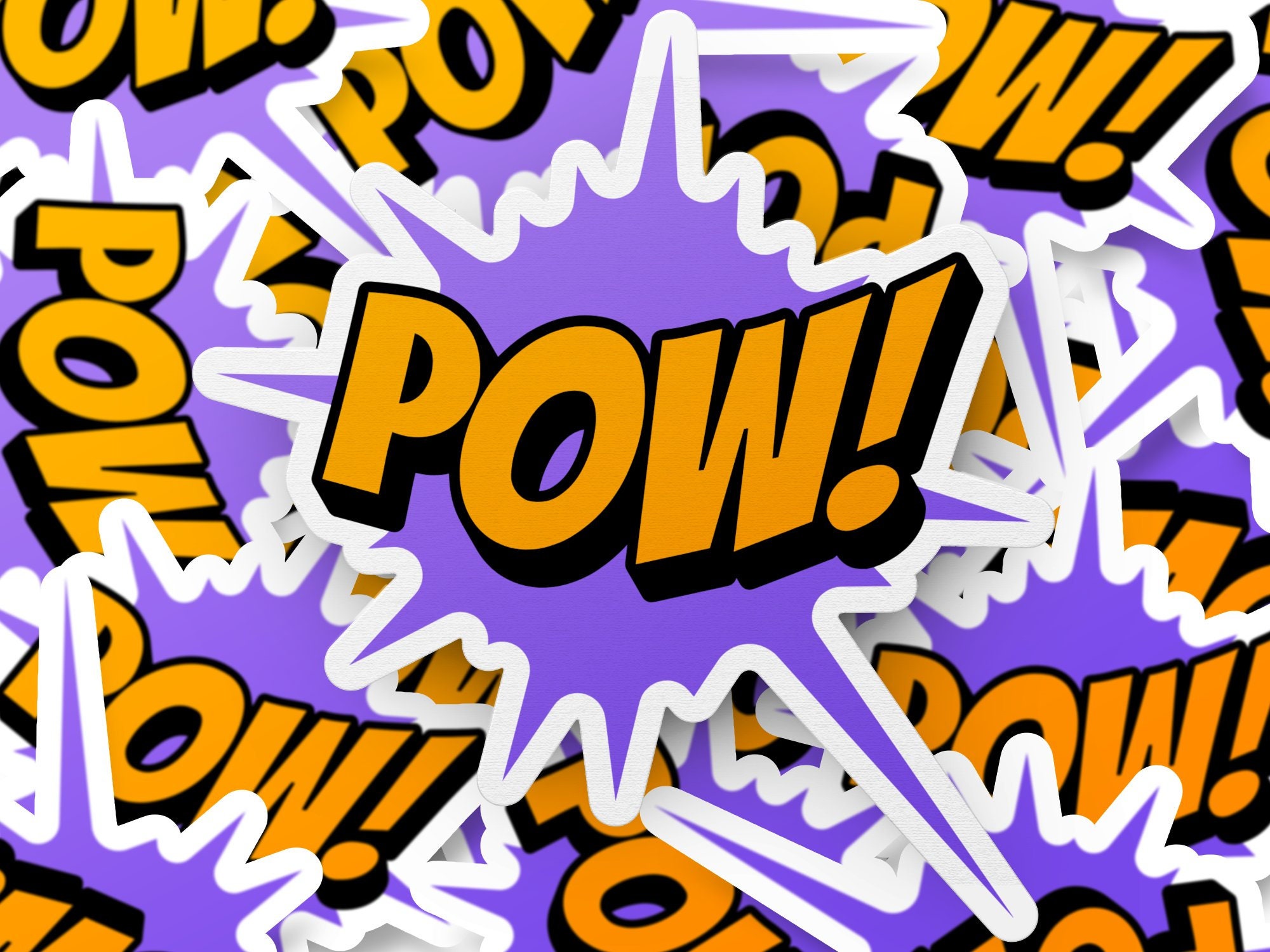 Comic Style POW Sticker, Sticker for Laptop, Sticker for Water Bottle ...