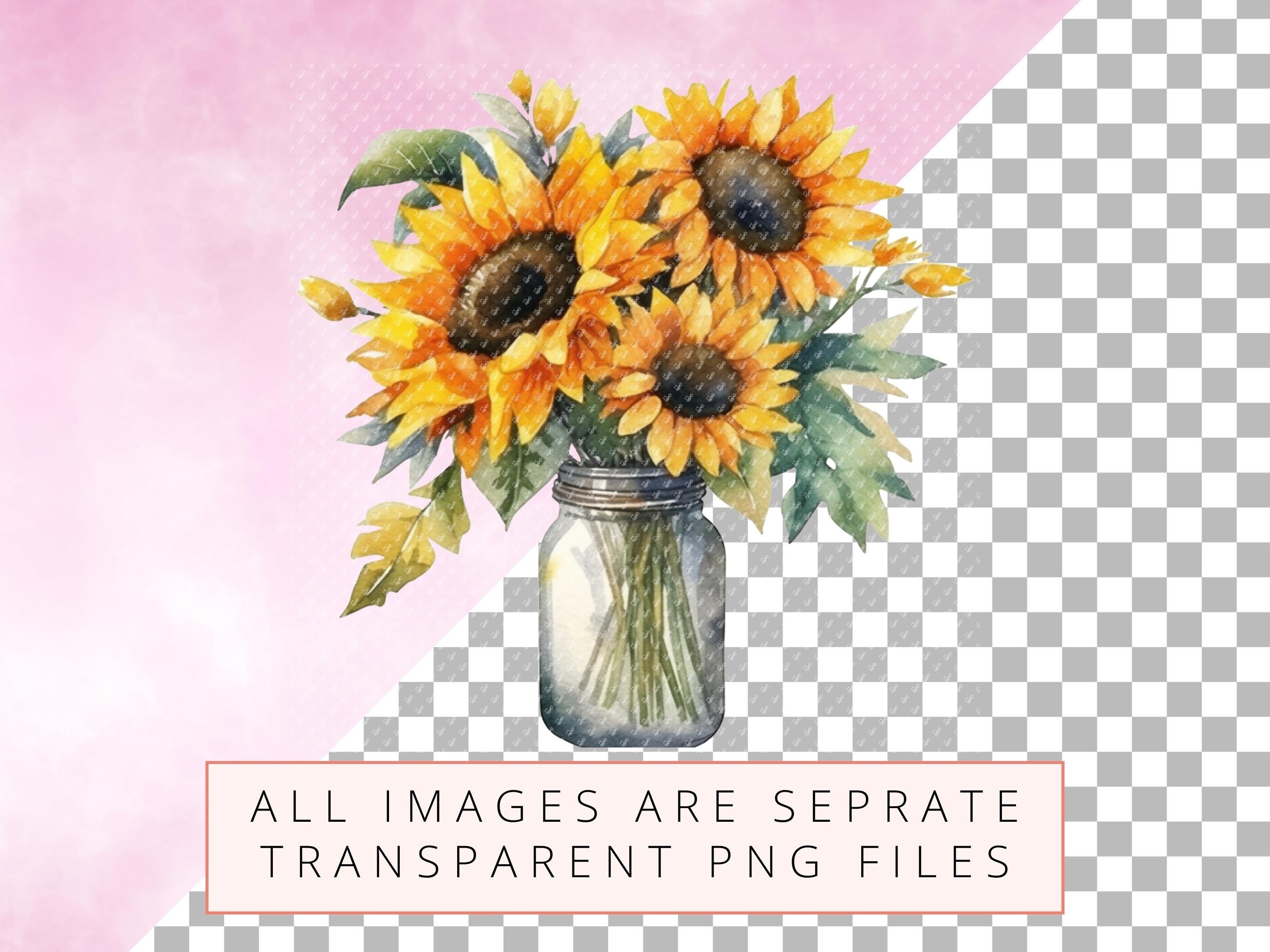 Watercolor Sunflower Clipart Sunflowers Bouquets and - Etsy