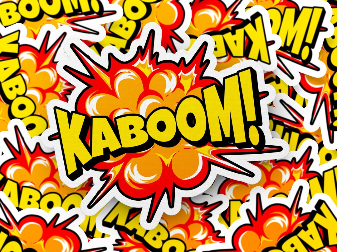 Comic Style Kaboom Sticker, Sticker for Laptop, Sticker for Water ...