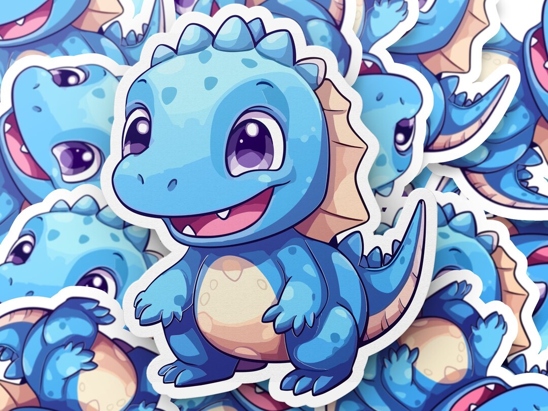 Cute Kawaii Dinosaur Sticker - Cute Dinosaur Sticker for Laptops ...