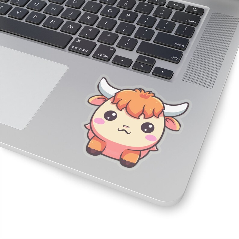 Kawaii Cow Sticker - Cute Animal Decal for Scrapbooking Journaling and ...