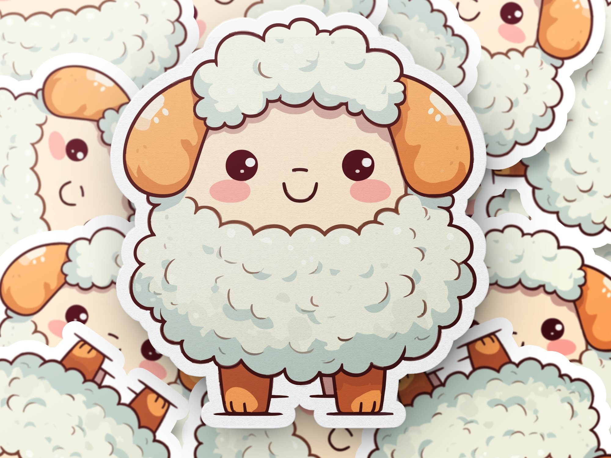 Kawaii Sheep Sticker - Cute and Fun - Perfect for Scrapbooking and ...