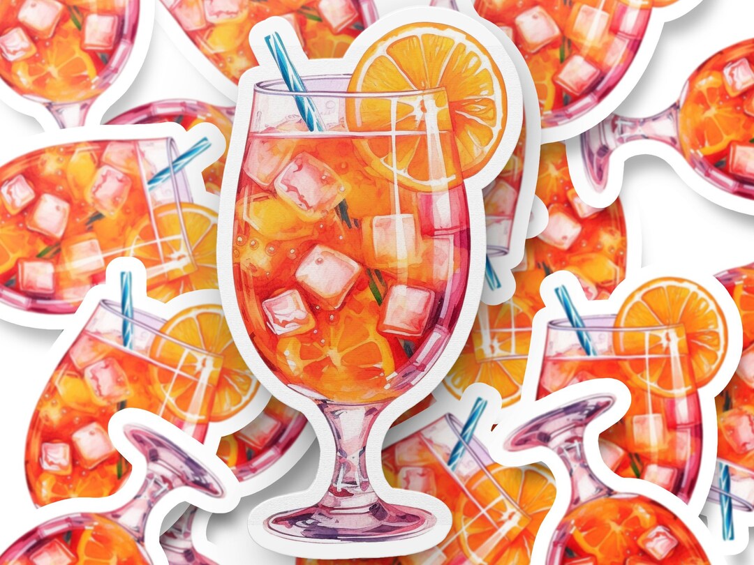Watercolor Aperol Spritz Sticker - Cocktail Sticker - Drink Sticker - Etsy