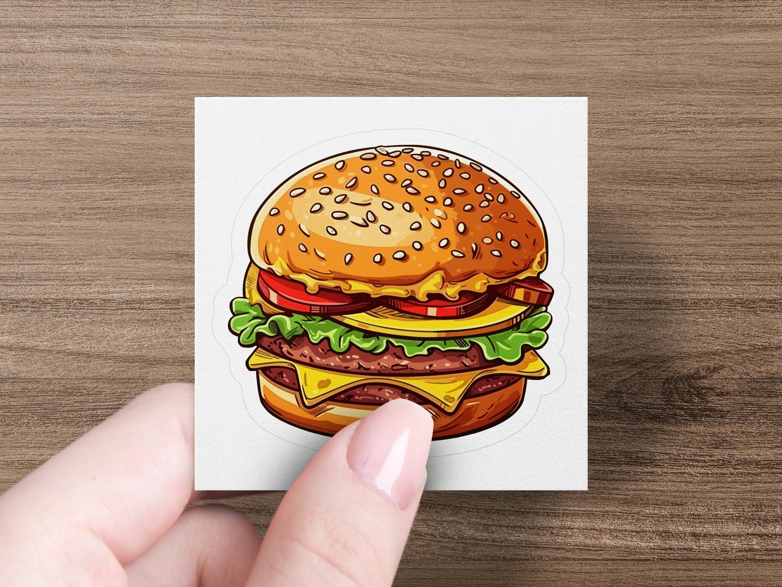 Cheeseburger Sticker, Fast Food Sticker, Cool Sticker, Hamburger ...