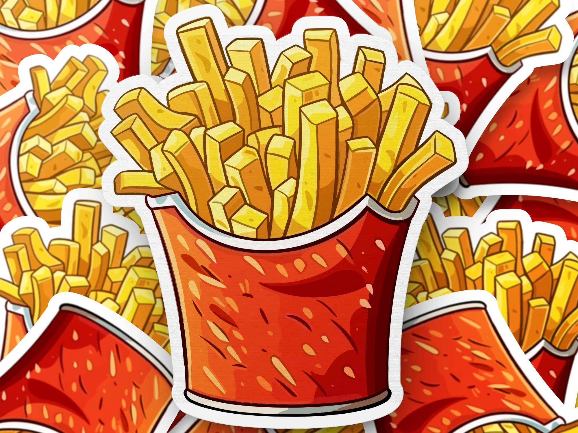 French Fries Sticker - Fun Food Decal for Laptops Water Bottles and ...