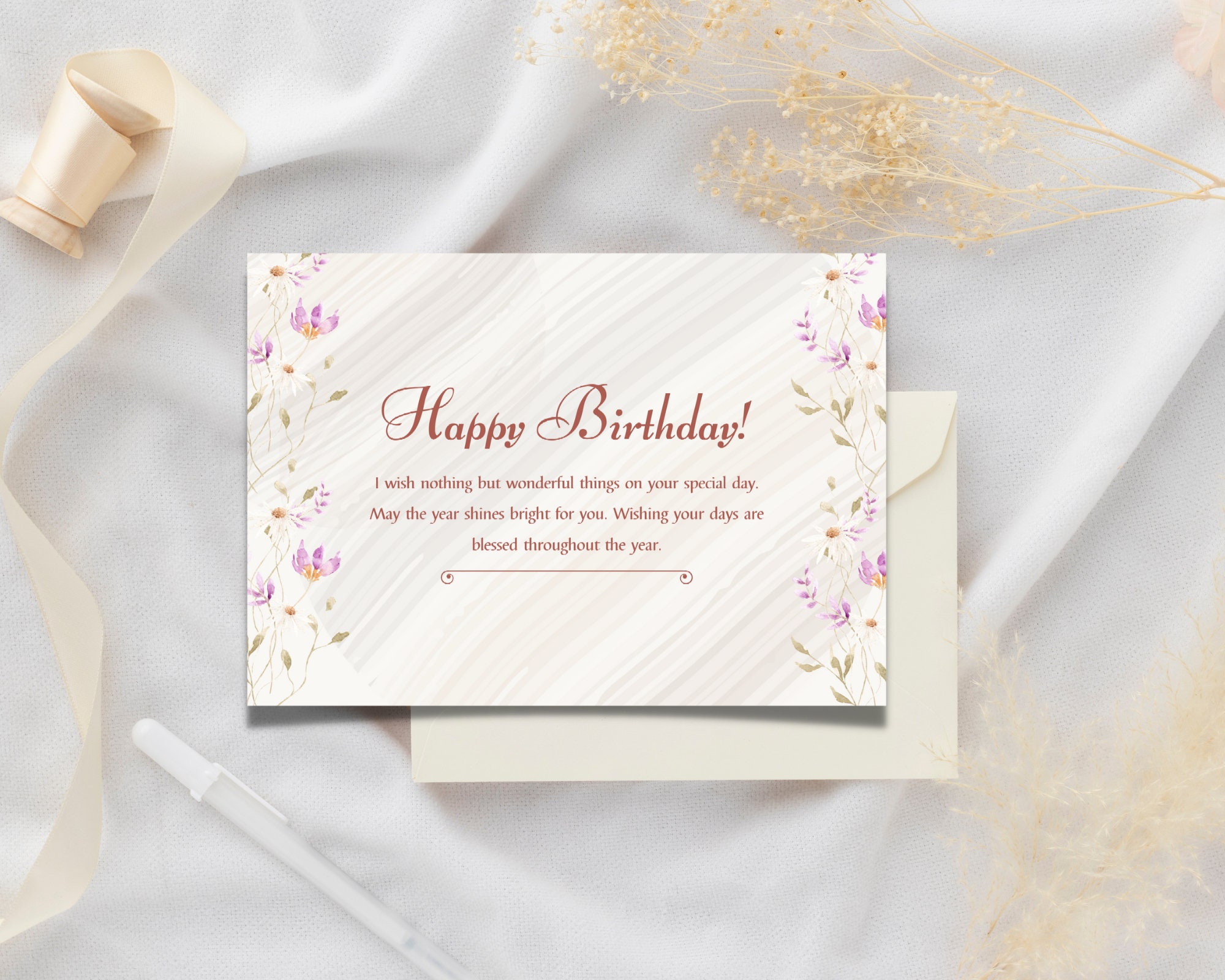 Editable Template Birthday Card Happy Birthday Card for - Etsy