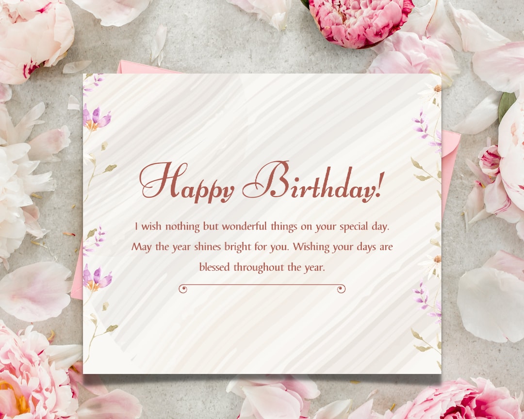 Editable Template Birthday Card Happy Birthday Card for - Etsy