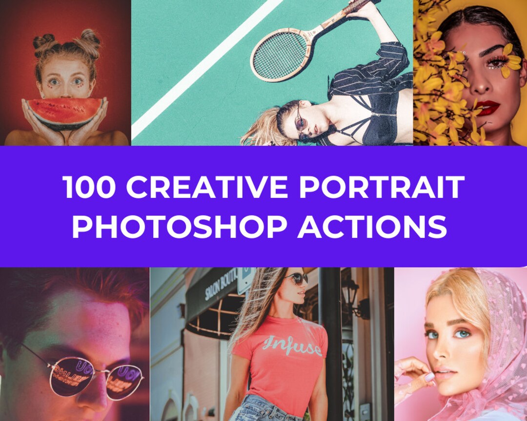 100 Creative Portrait Photoshop Actions (instant Download) - Etsy