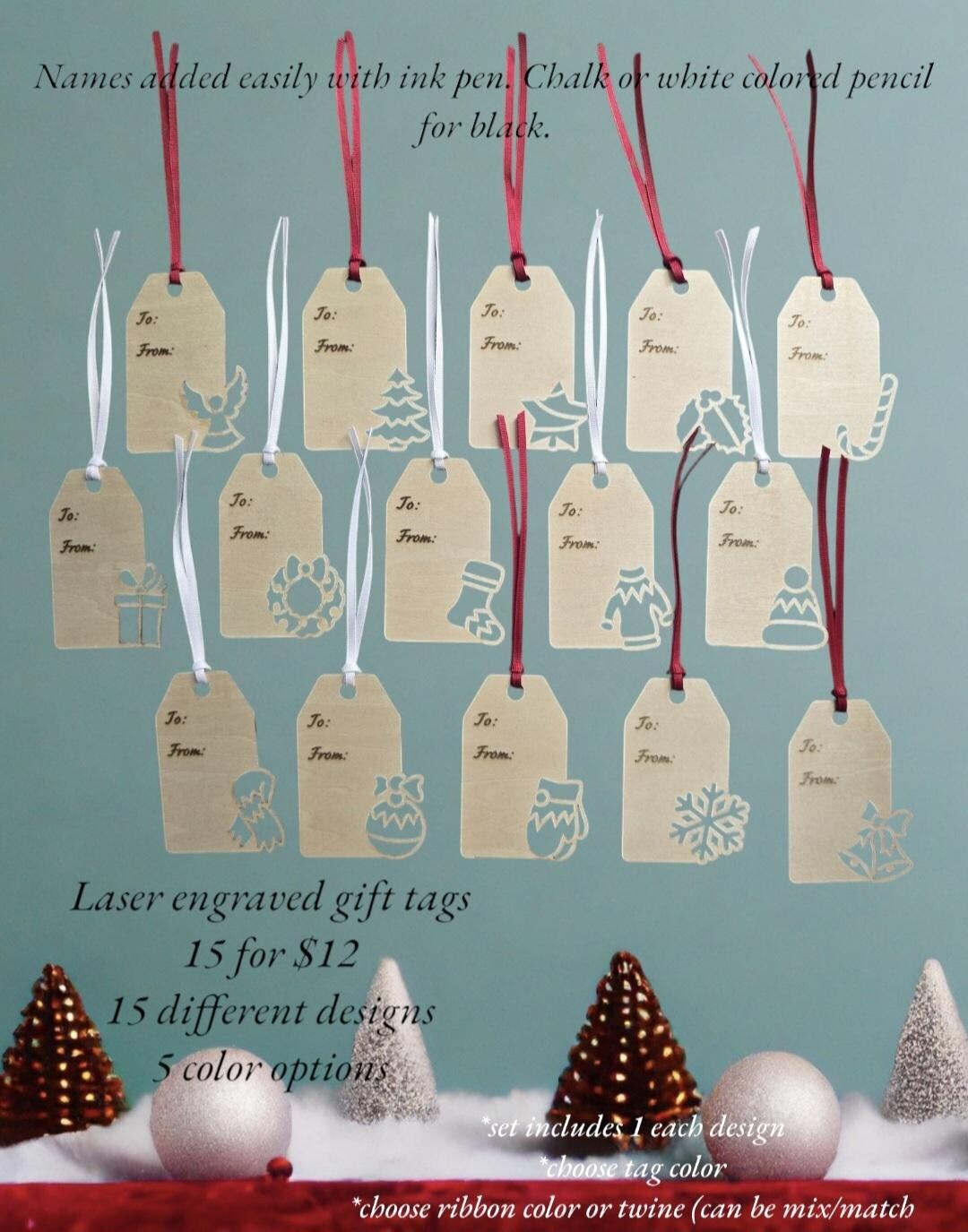 Laser Cut Holiday Gift Tags *set of 15* - Etsy