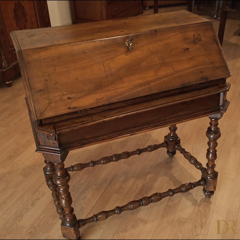 Vintage Mid-century Walnut Writing Desk | Wooden Study Table for Home ...