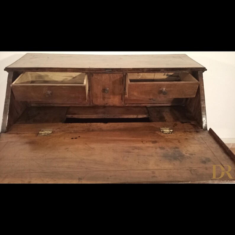 Vintage Mid-century Walnut Writing Desk | Wooden Study Table for Home ...