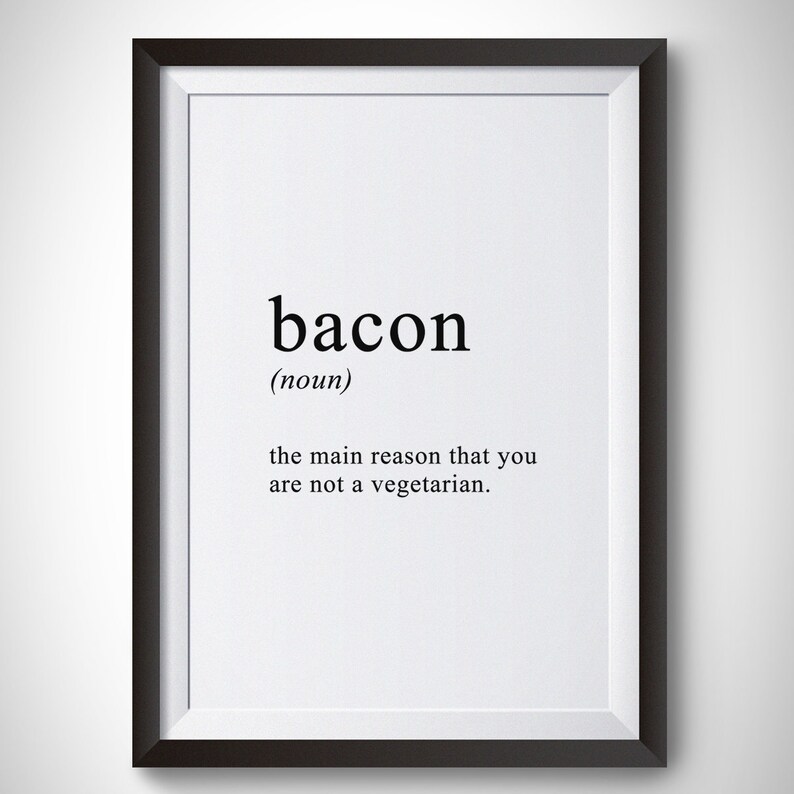 Bacon Definition A4 Poster Print - Etsy