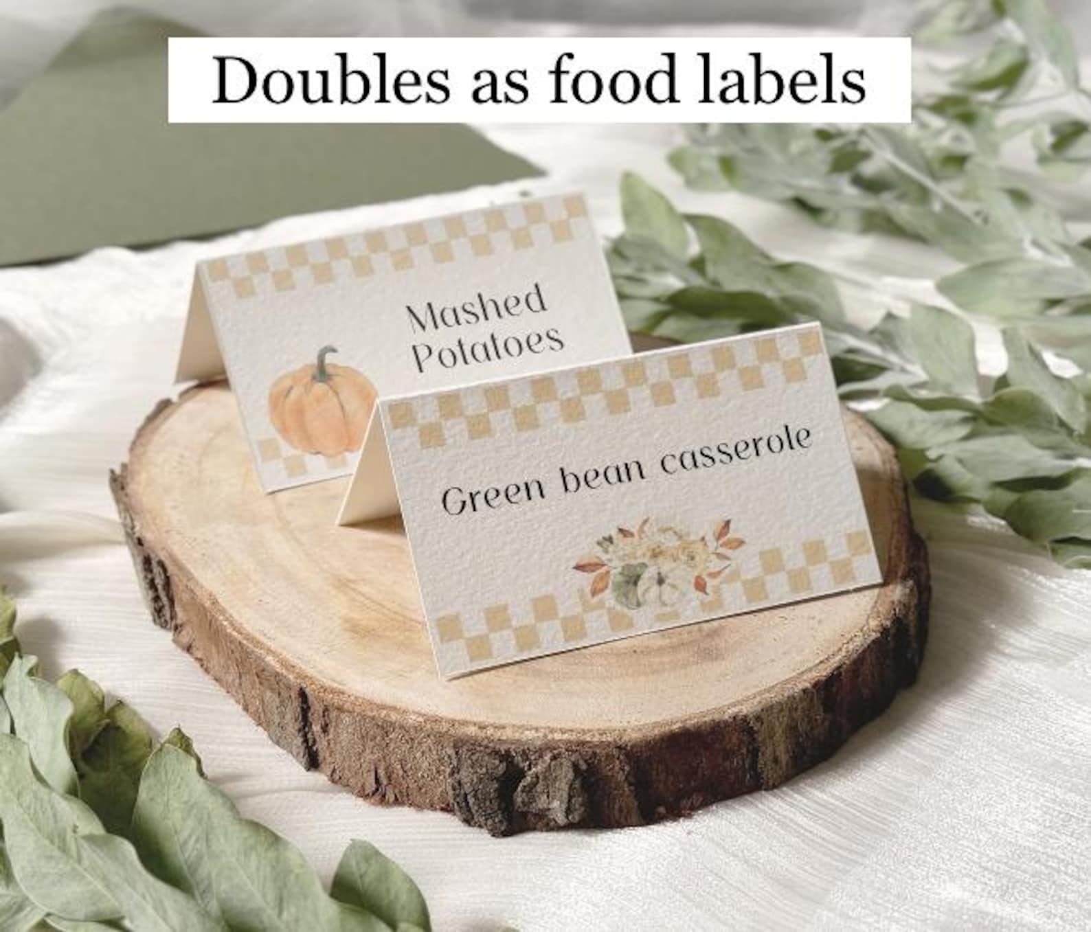 Printable Name Cards Thanksgiving and Food Labels - Etsy