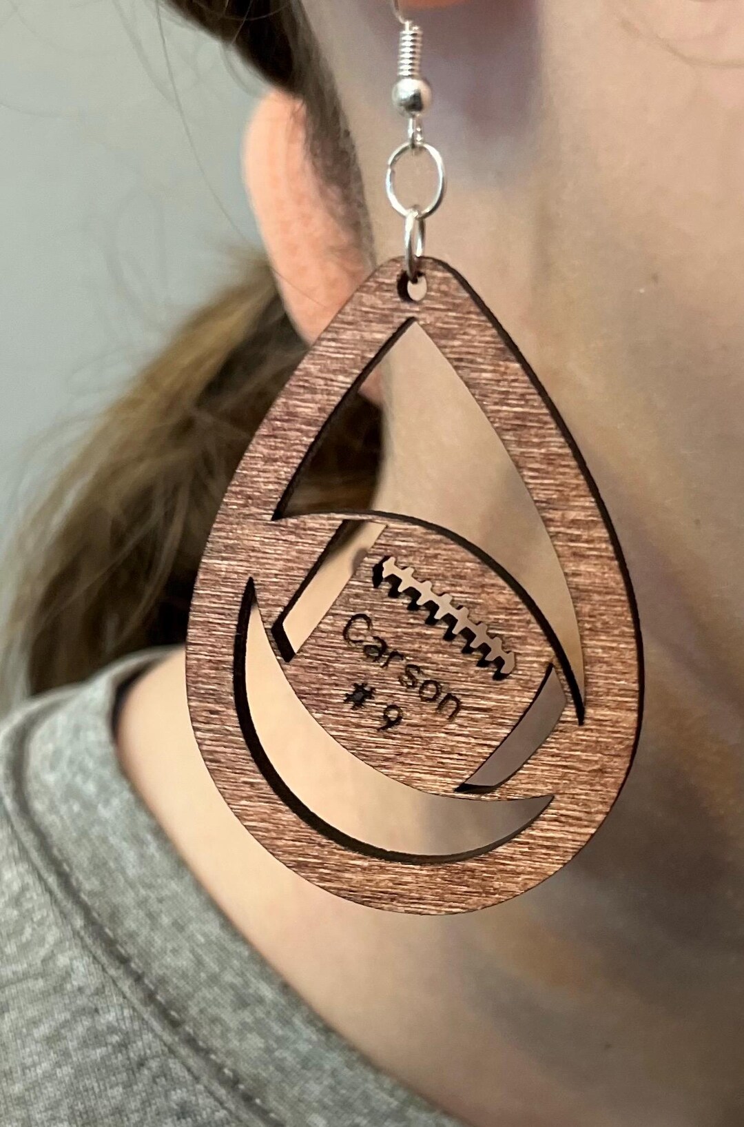 Laser Cut Football Earrings - Etsy