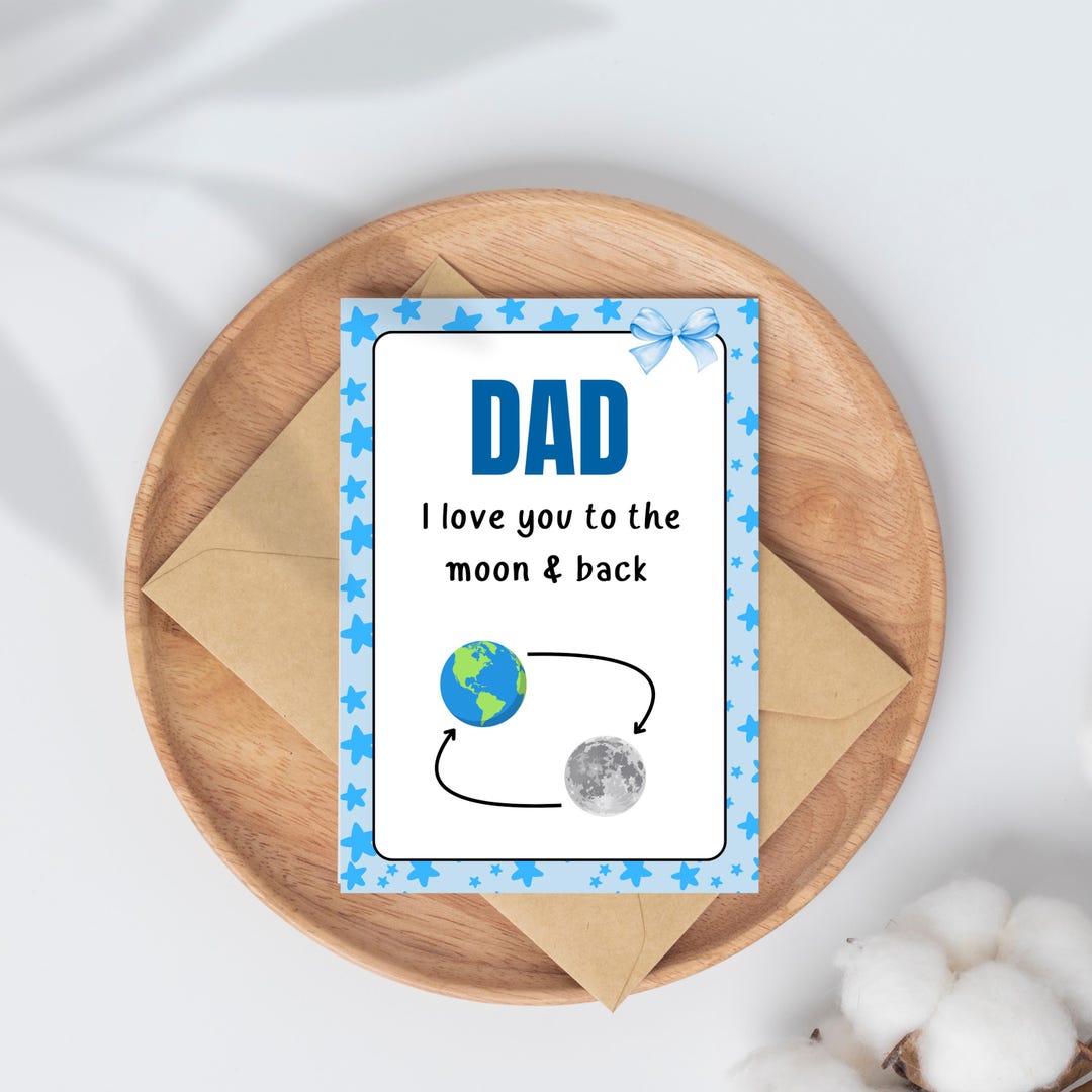 To the Moon and Back – Digital Father's Day Card for Dad | Instant ...