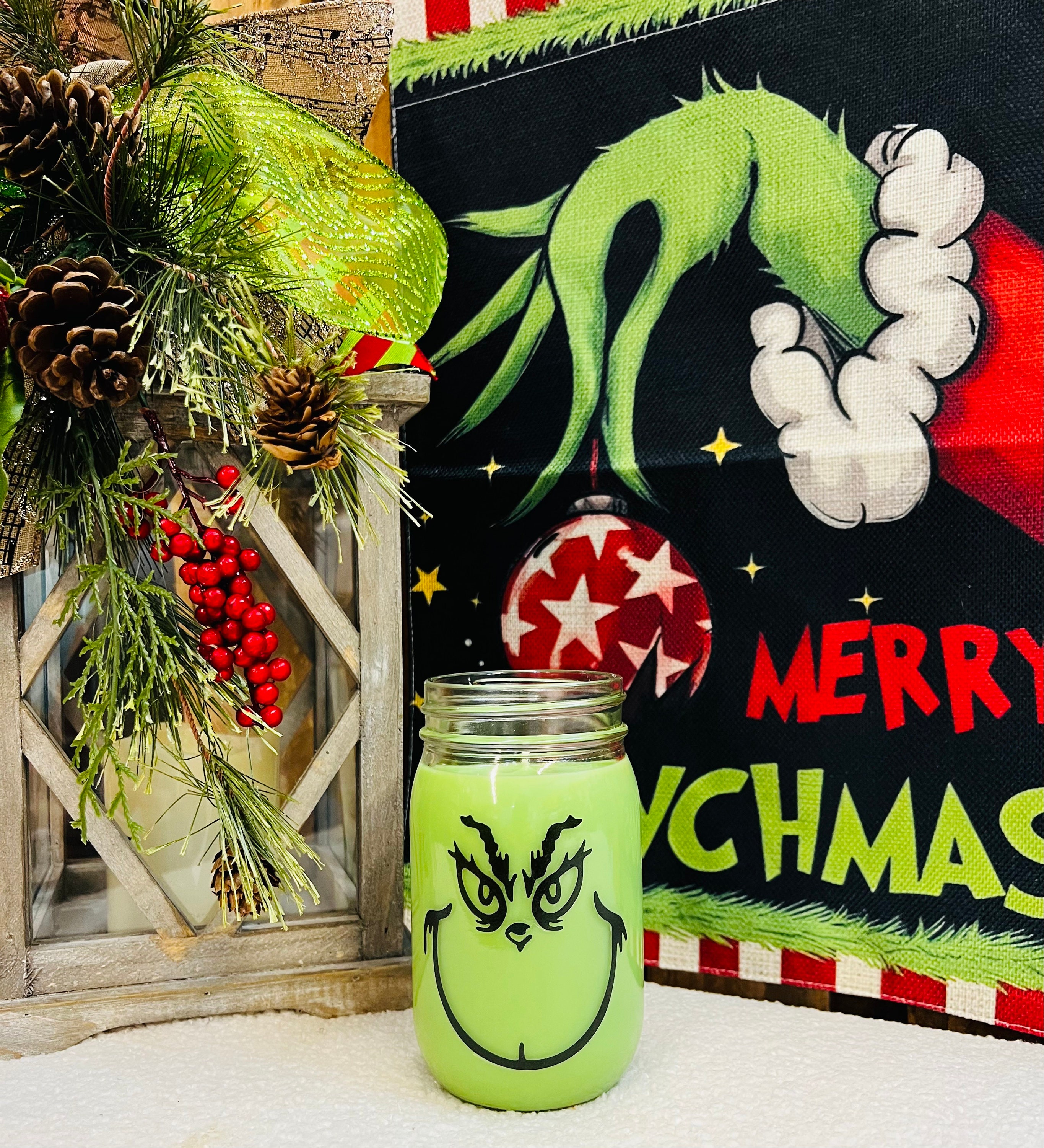 Grinch Candle | Grinchmas | Soy Candle | Scented Candle | Christmas ...