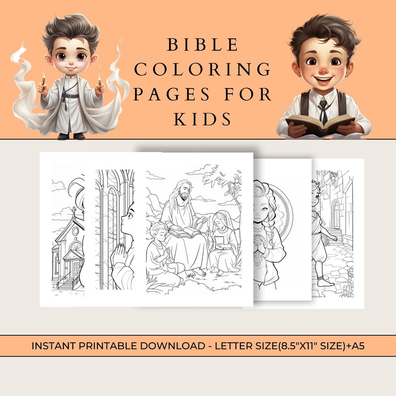 Bible Coloring Pages for Kidsprintable Pdfkids Coloring Pagesactivity ...