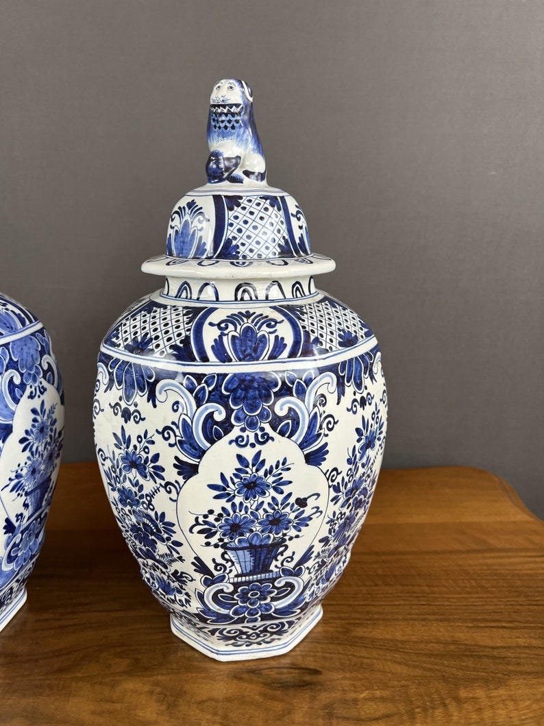 Pair of Antique Delfts Vases - Etsy