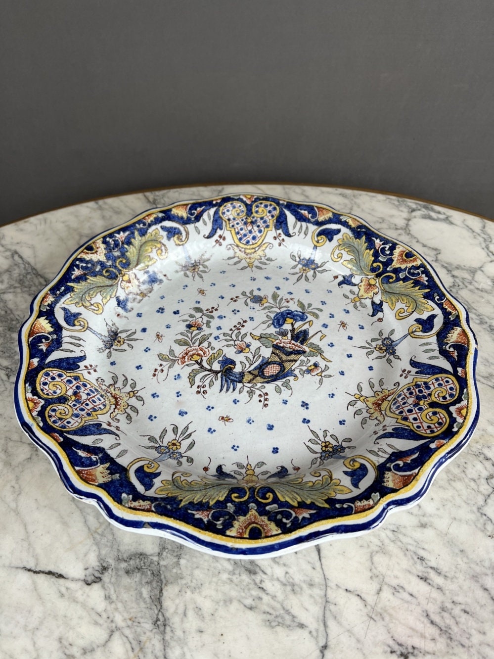 Antique Rouen Faience Plate - Etsy
