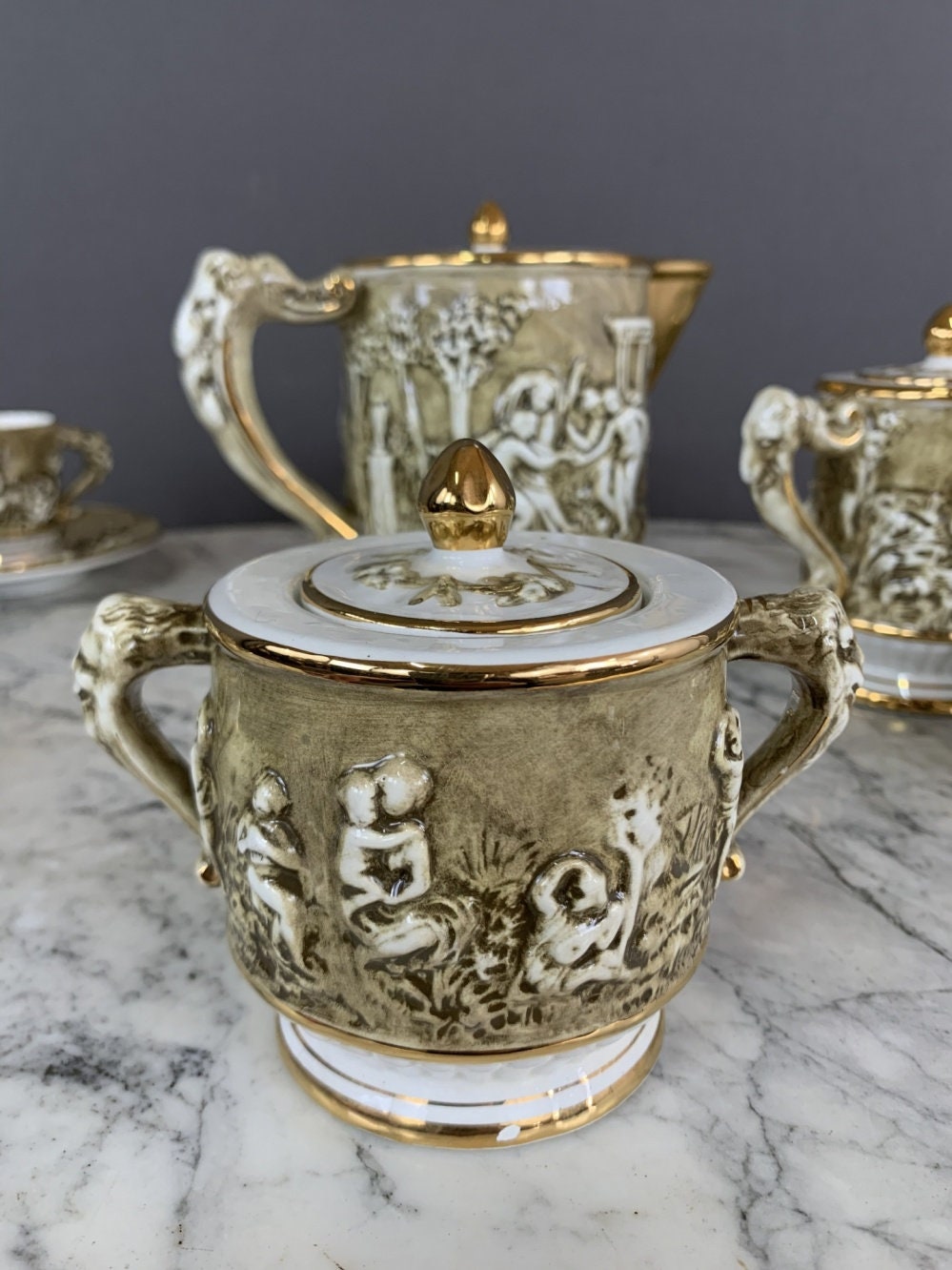 Vintage Capodimonte Coffee Set - Etsy