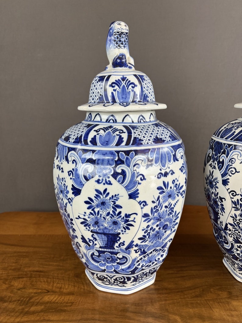 Pair of Antique Delfts Vases - Etsy