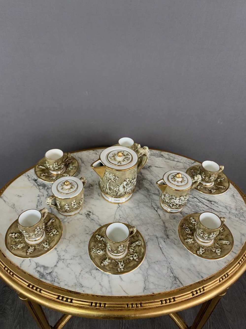 Vintage Capodimonte Coffee Set - Etsy