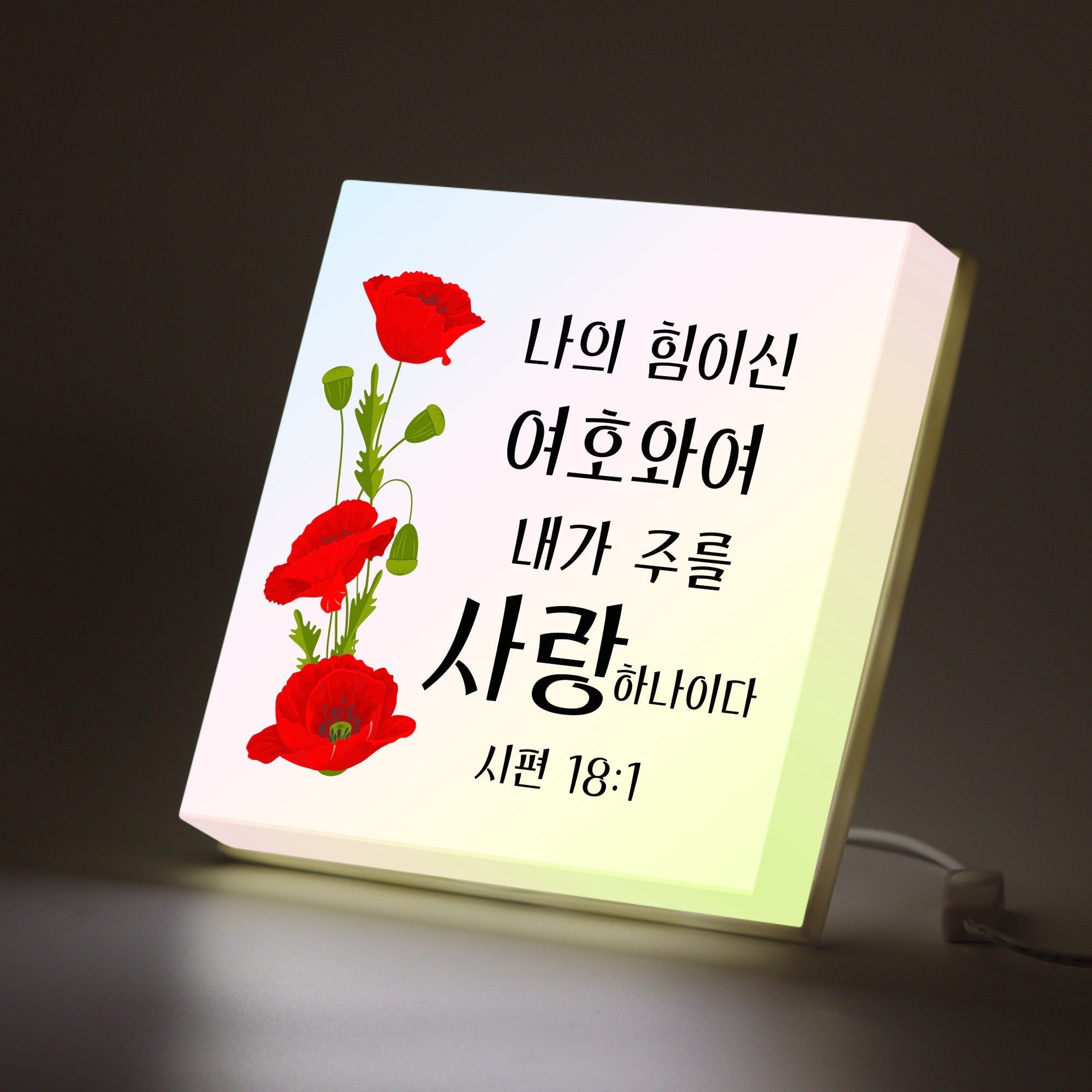 Korean Bible Verse Mood Lighting Lamp, LED Table Jesus Lamp, Bible ...
