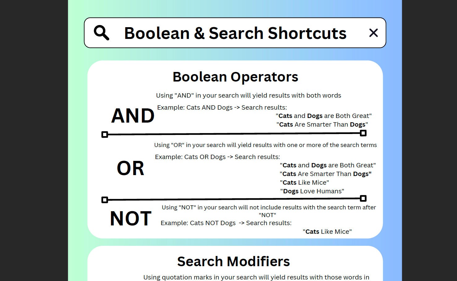 Boolean & Search Shortcuts - Etsy