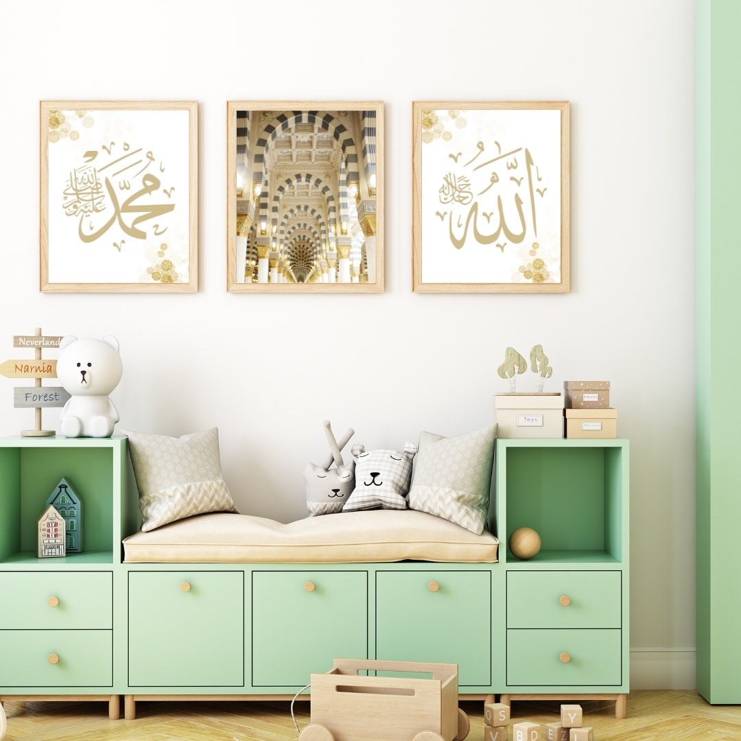 Makkah Masjid Mosque Prophet Muhammad Allah, Islamic Wall Art, Islamic ...