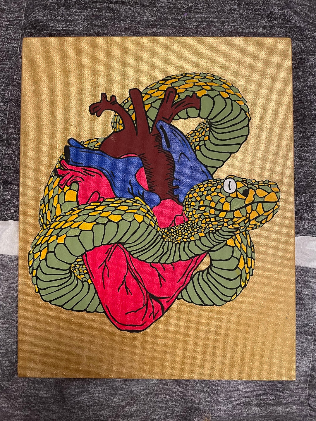 Snake and Human Heart Acrylic Painting - Etsy
