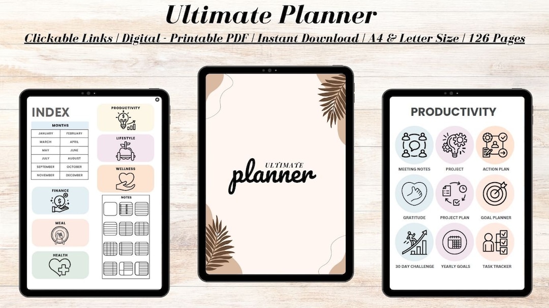 Enchanting Ultimate Planner – Printable Digital Planner With 126 Pages ...
