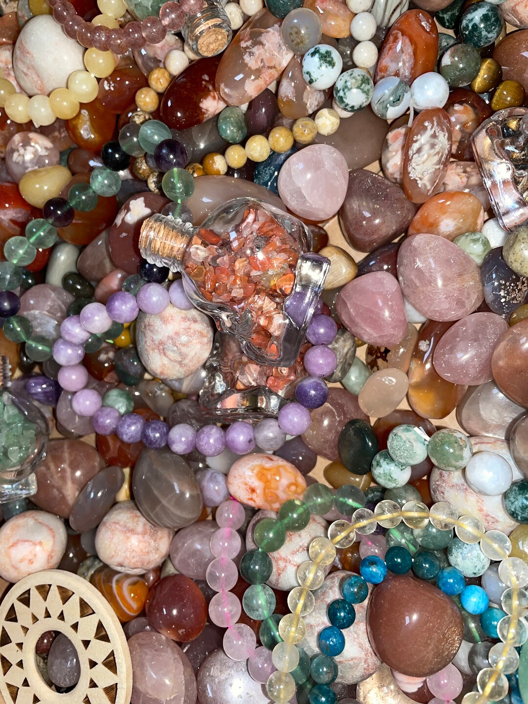 Crystal Confetti for Spirituals With Carnelian / Flower Agate / Peach ...