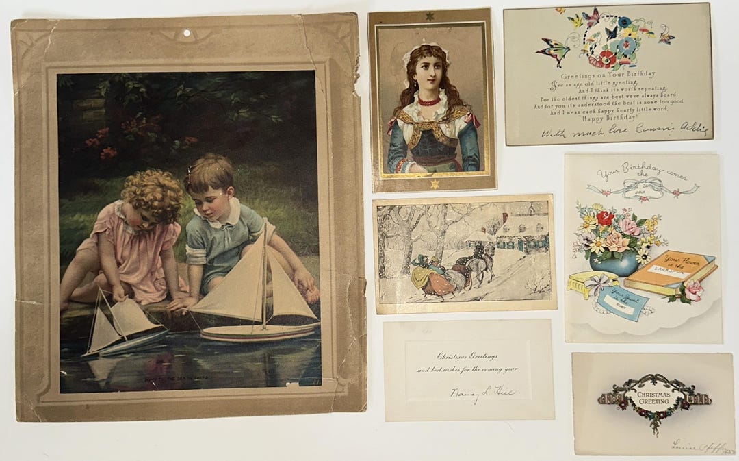 Antique Ephemera Lot of 32 Victorian Late 1800s & Early 1900s Paper ...