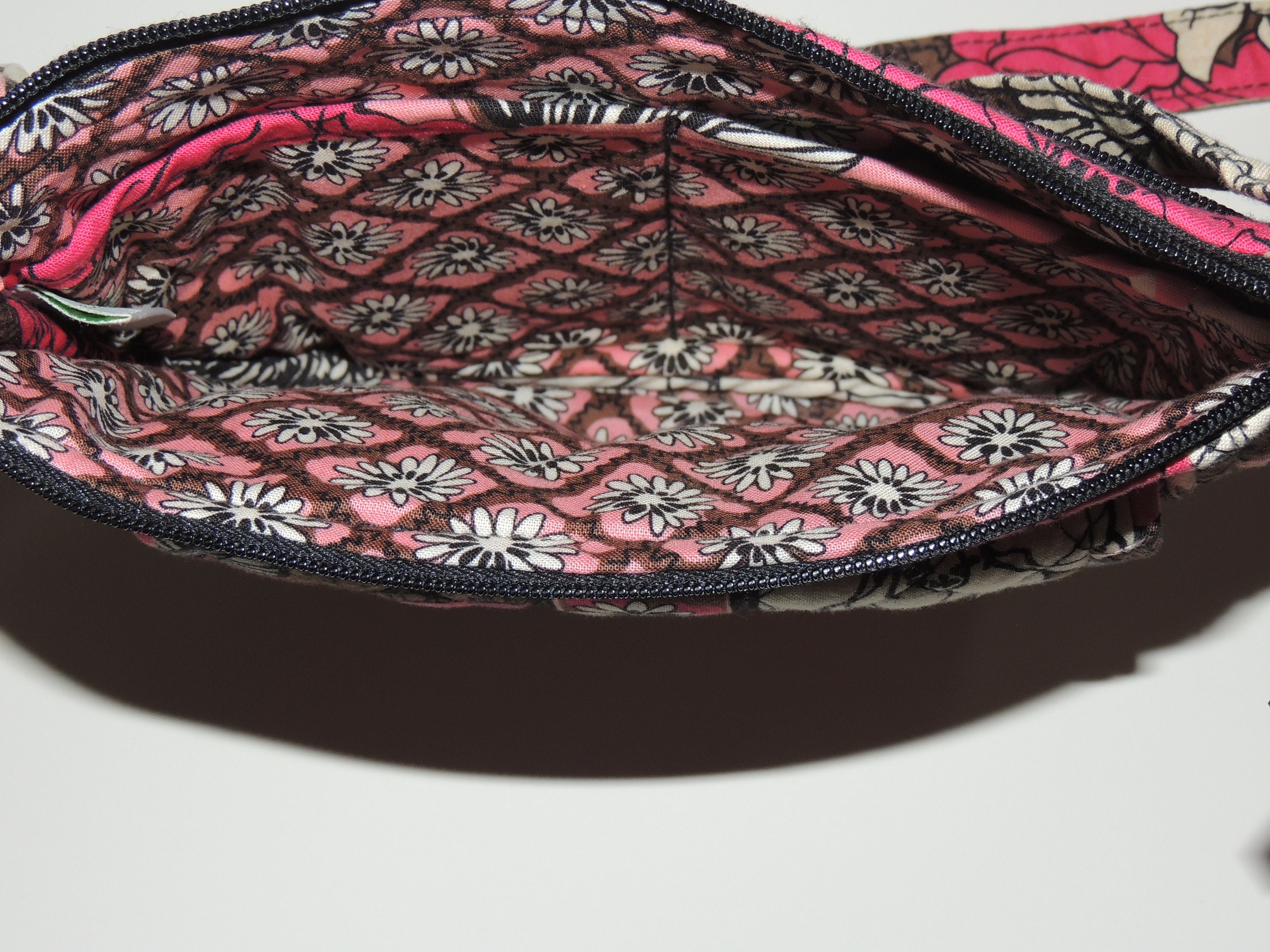 Vera Bradley Retired Mocha Rouge Pattern Pink Floral Crossbody Bag ...