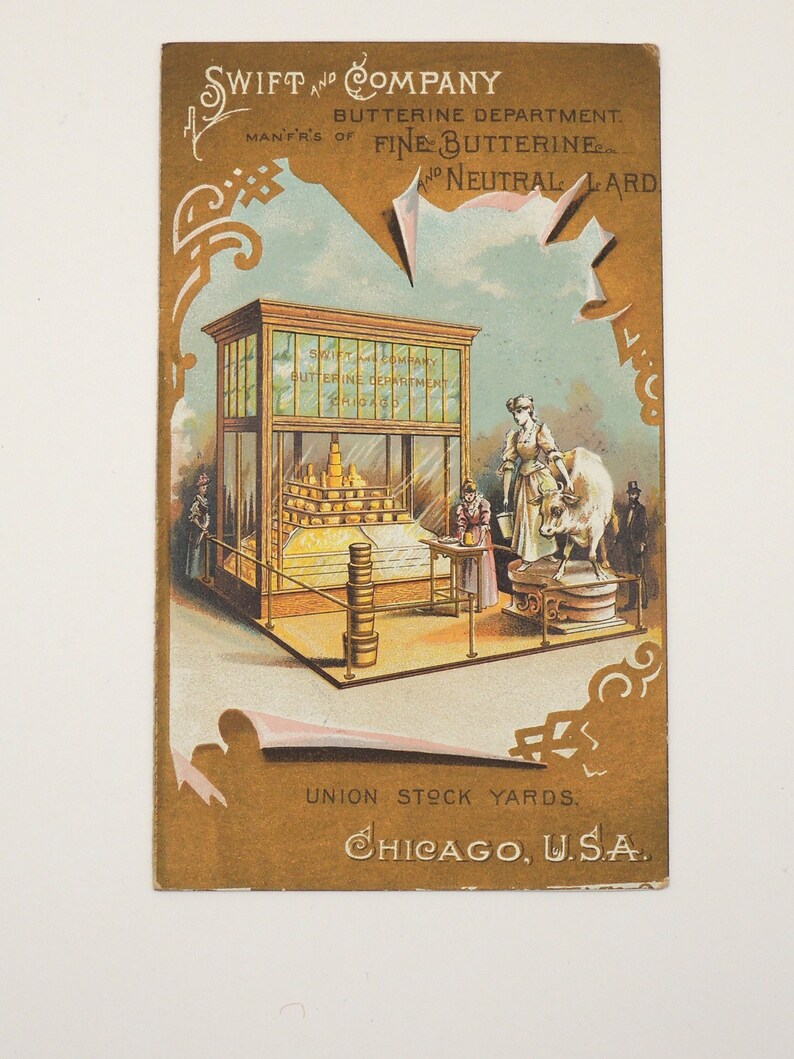 1893 Chicago Columbian Expo Swift Company Butterine Fold-out ...