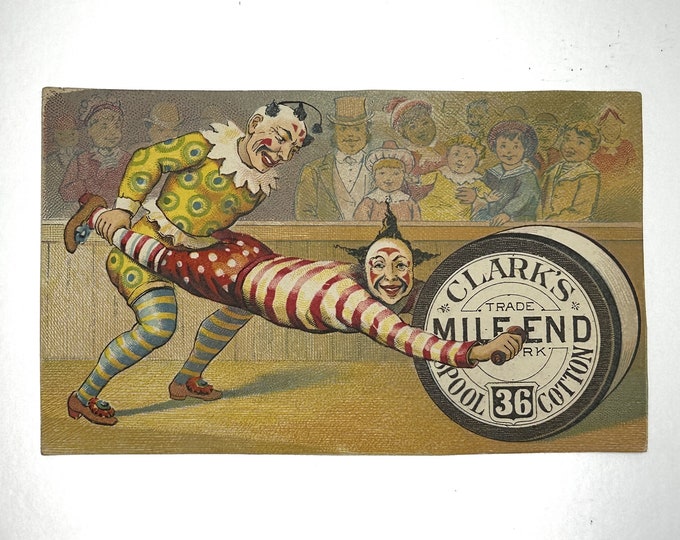 1890's Clark's Mile-end Spool Cotton Victorian Trade Card Thomas ...
