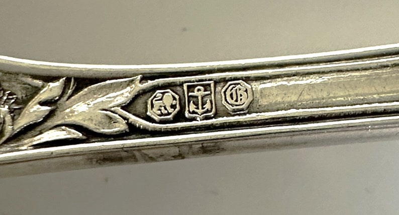 Sterling Silver Hallmarked Lion Anchor Monogram Poppy Flower Teaspoon ...