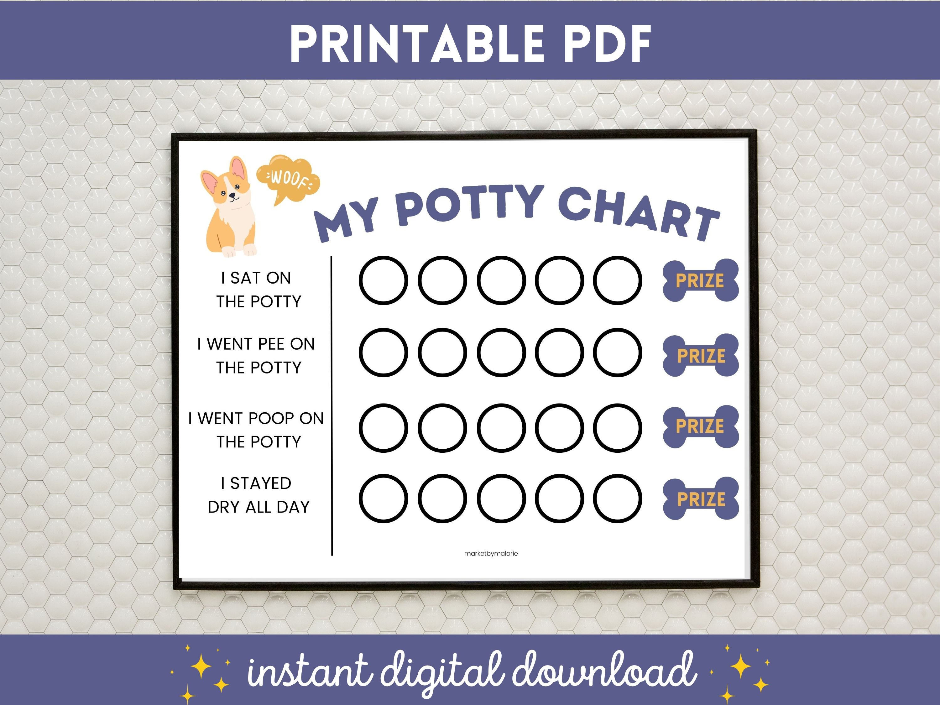 Potty Training Chart Boy Puppy Potty Chart Reward Chart Toddler ...