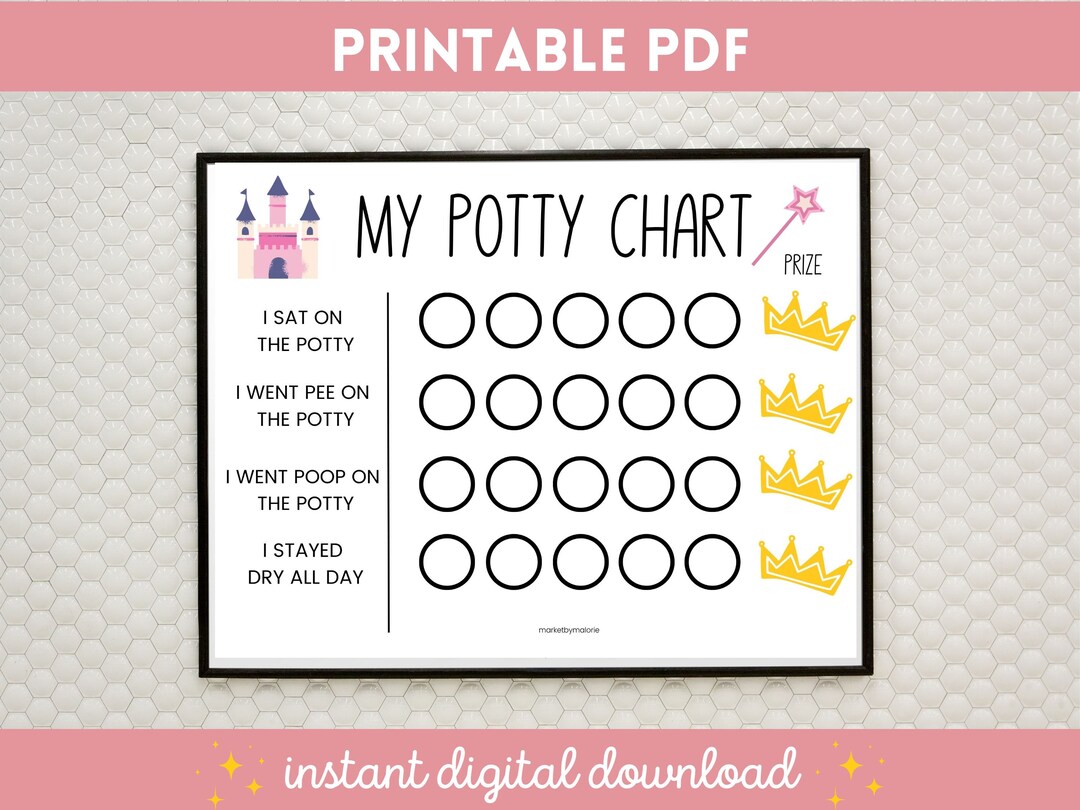 Potty Training Girl Princess Potty Chart Reward Chart Toddler Printable ...