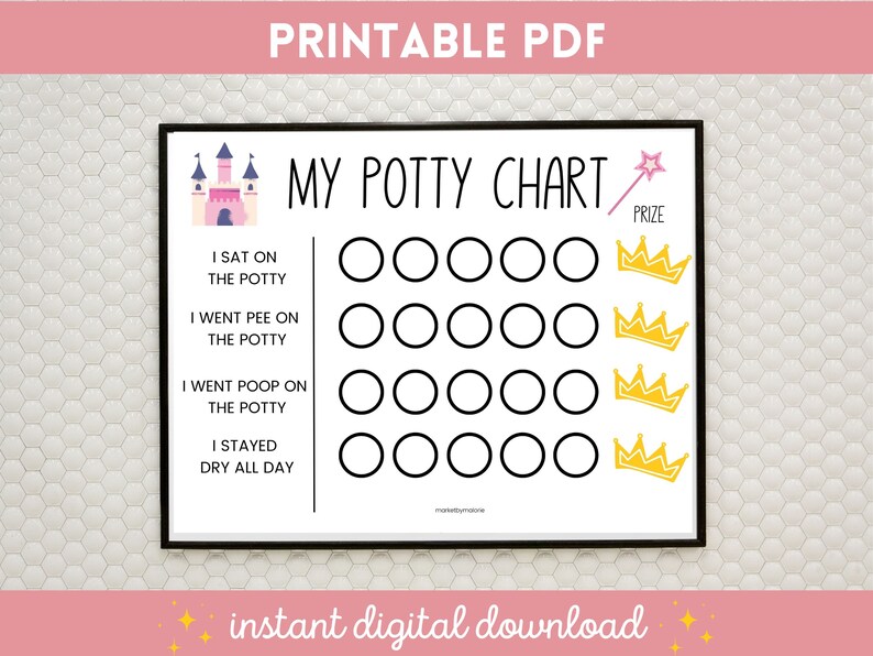 Potty Training Girl Princess Potty Chart Reward Chart Toddler Printable ...