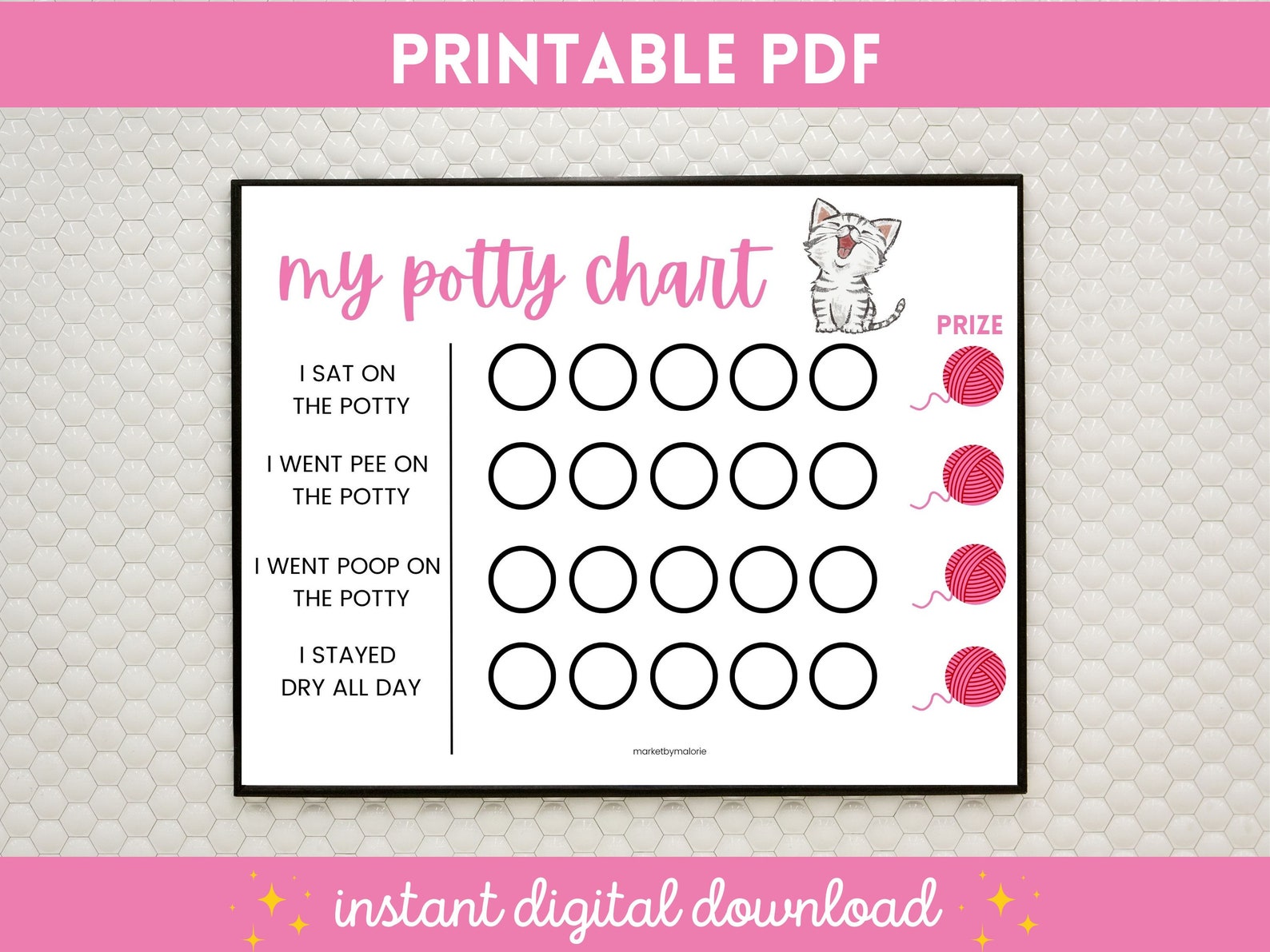 Potty Training Chart Cat Potty Chart Reward Chart Toddler Printable ...