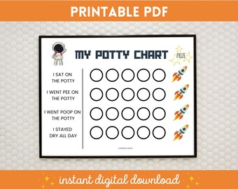 Boys Space Ranger Potty Training Chart Boys Potty Chart Boys Space ...