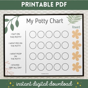 Potty Chart Flowers Potty Chart Reward Chart Toddler Printables Kids ...