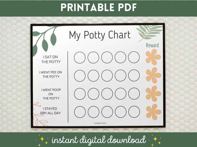 Potty Chart Flowers Potty Chart Reward Chart Toddler Printables Kids ...
