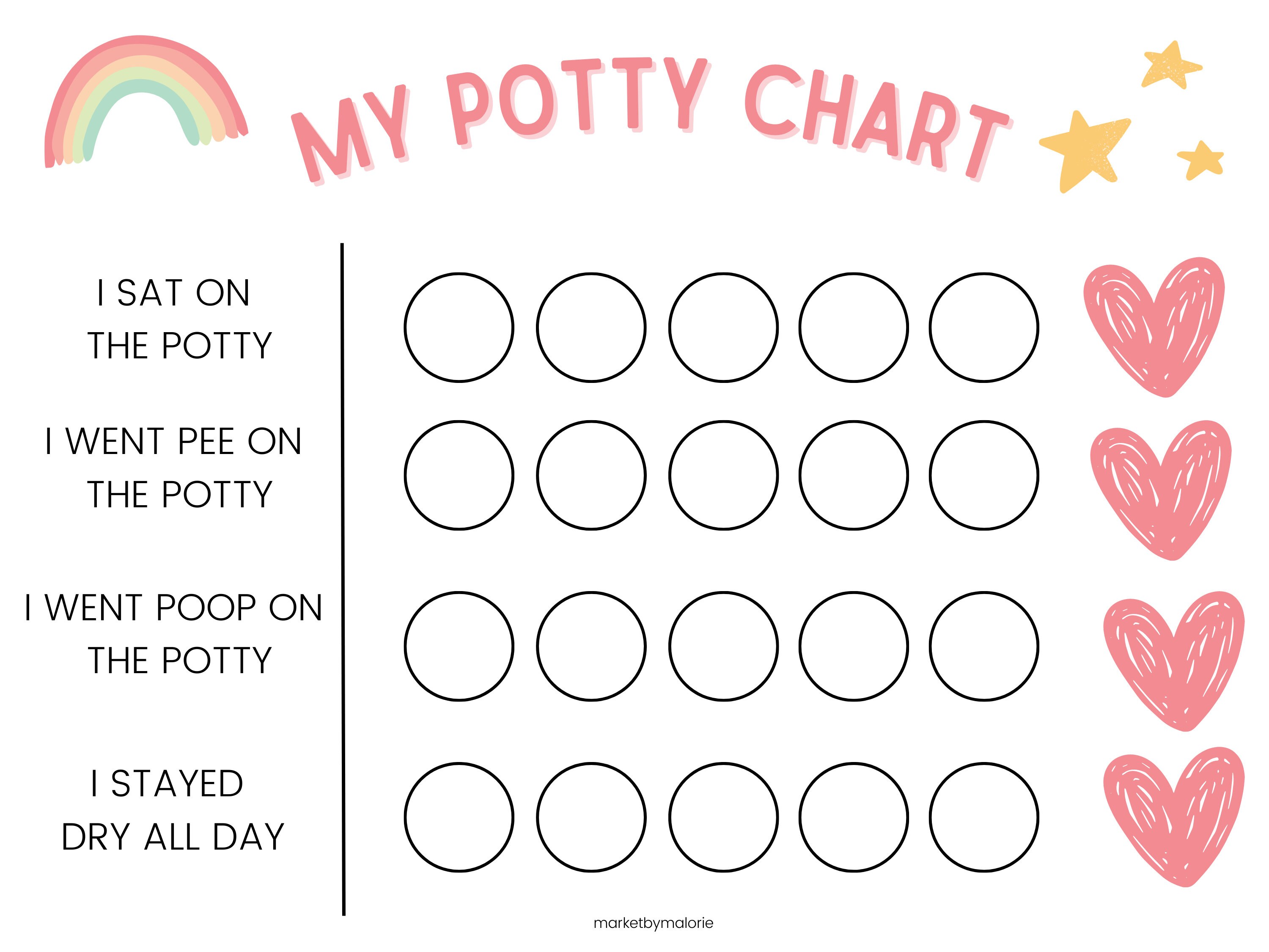 Potty Chart Rainbow Potty Chart Reward Chart Toddler Printables Kids ...
